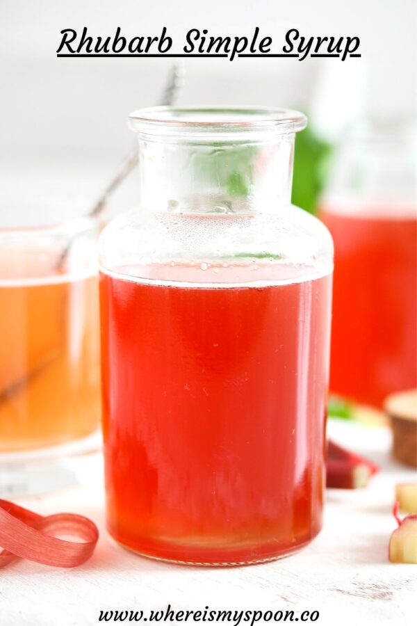 Rhubarb Simple Syrup Made with Peel