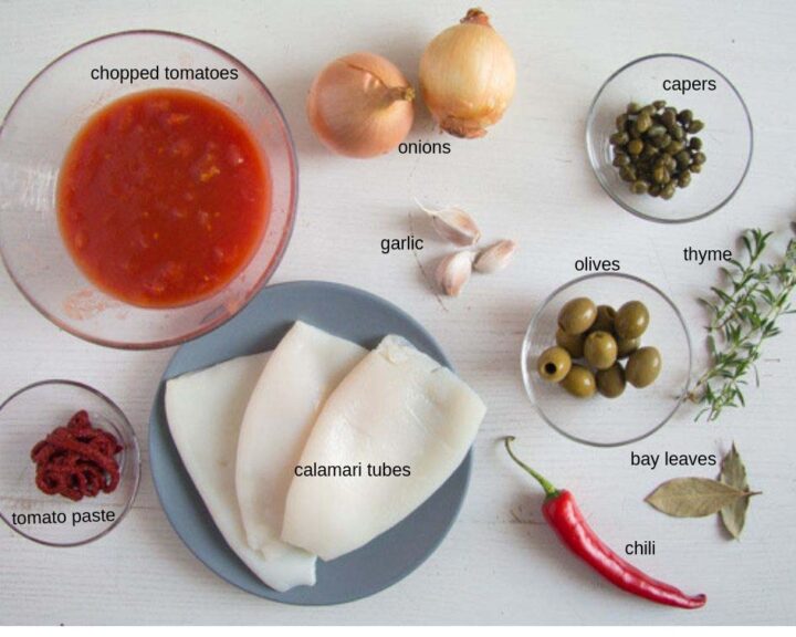 Calamari Stew in Tomato Sauce - Where Is My Spoon