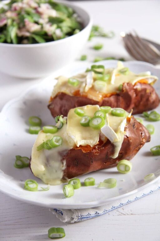 Cheesy Jacket Sweet Potatoes - Where Is My Spoon
