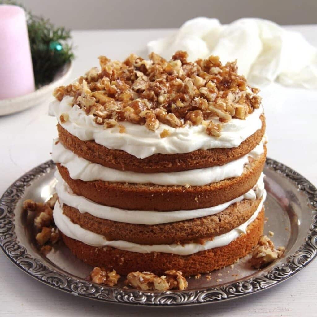 Walnut Cake with Candied Walnuts - Where Is My Spoon