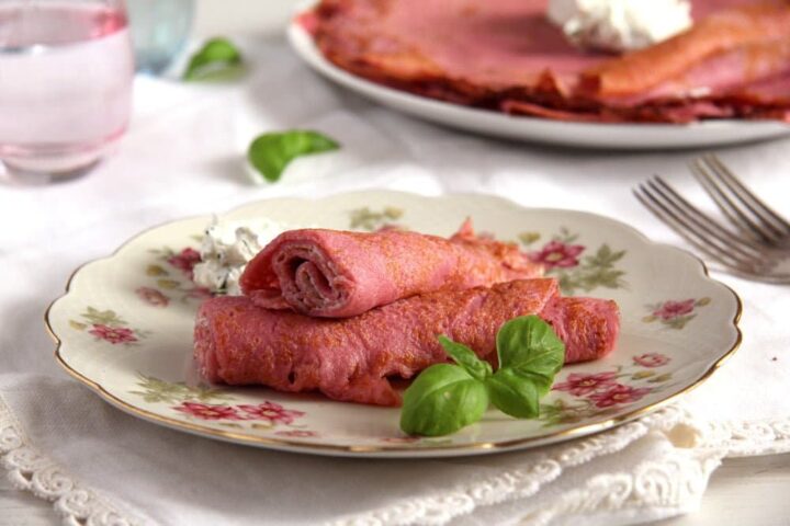Pink Beetroot Crepes (Sweet or Savory Filling) - Where Is My Spoon