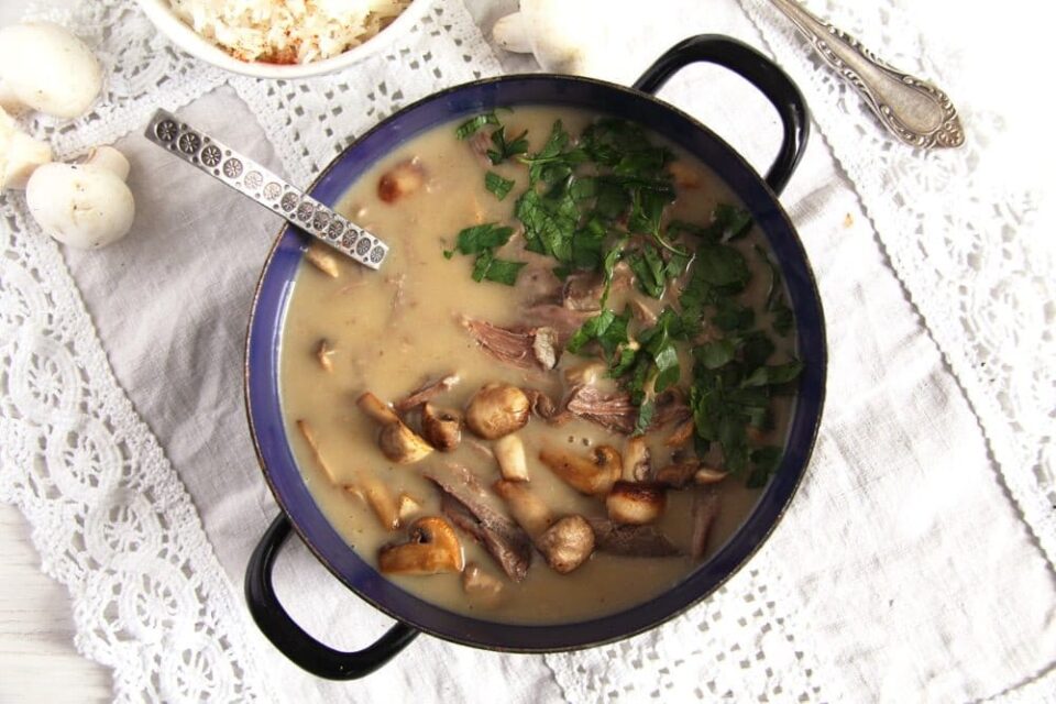 Quick Fricassee with Leftover Turkey (or Leftover Chicken)