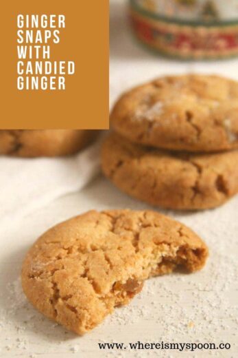 Ginger Snaps Recipe – Candied Ginger Cookies - Where Is My Spoon