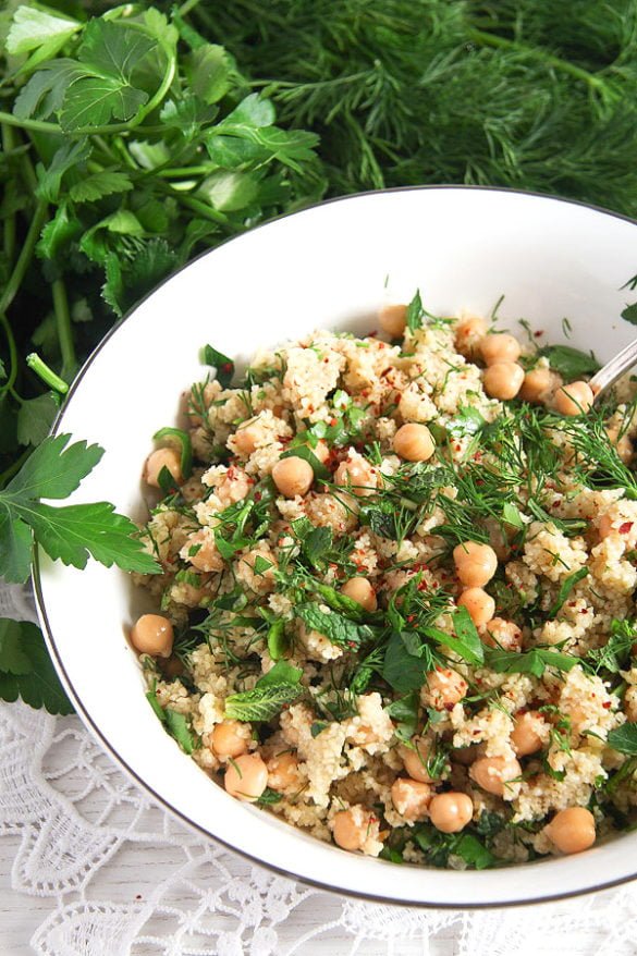 Vegan Bulgur Wheat Salad with Chickpeas