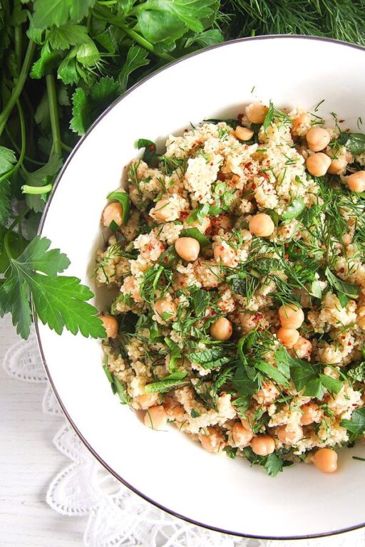 Vegan Bulgur Wheat Salad with Chickpeas