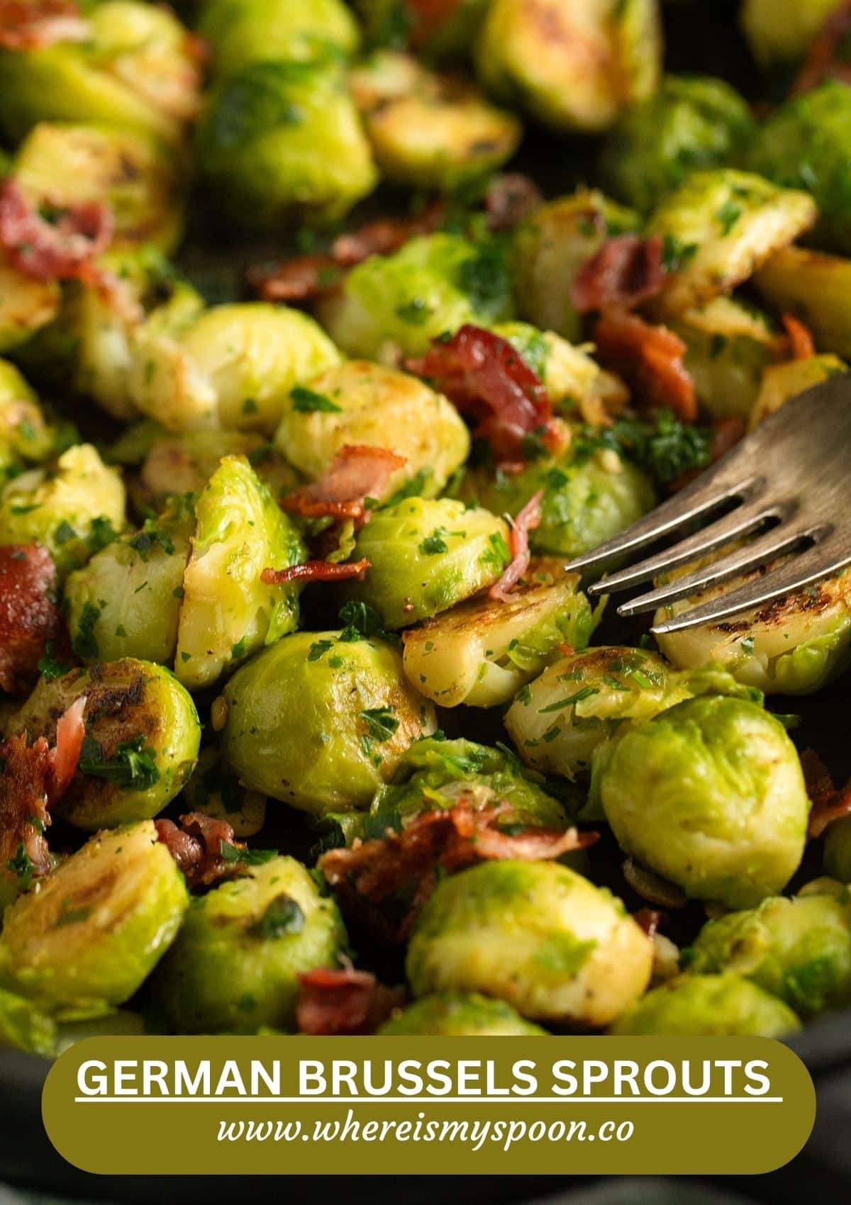 Pan-Fried German Brussels Sprouts with Bacon - Where Is My Spoon