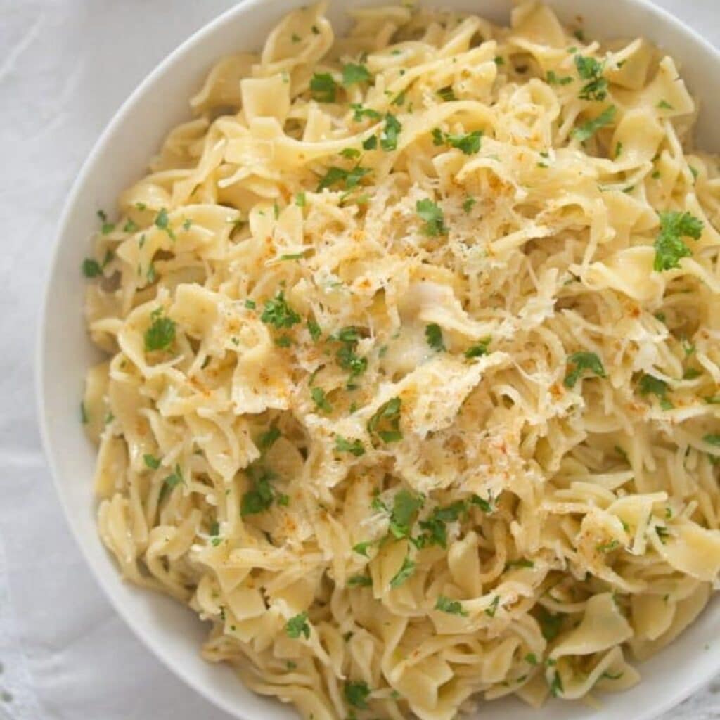 Garlic Butter Noodles with Parmesan