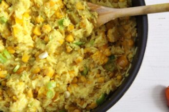 Fresh Turmeric Rice (with Corn and Cheese)
