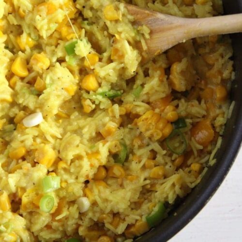 Fresh Turmeric Rice (with Corn and Cheese)