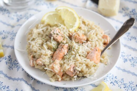 Creamy Salmon Risotto (with Parmesan and Dill)