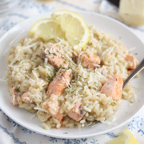 Creamy Salmon Risotto (with Parmesan and Dill)