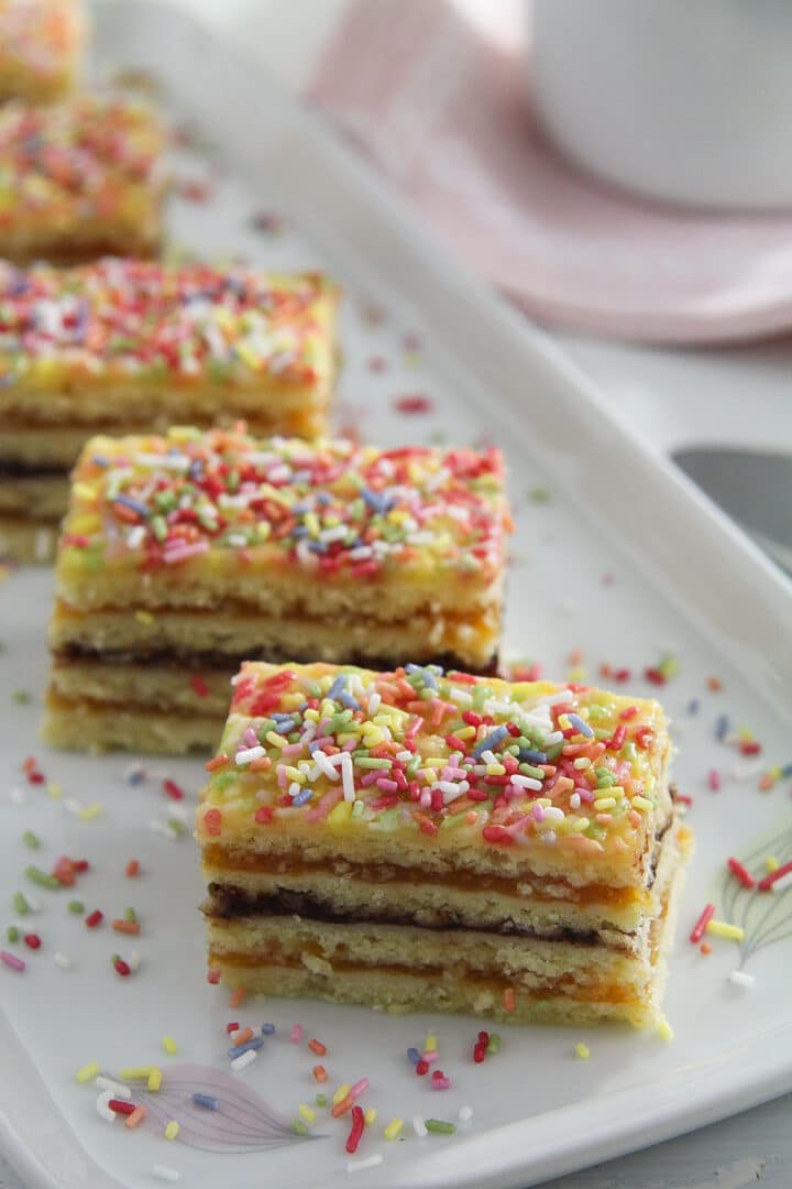 Layered Cake with Jam Filling – Romanian Harlequin Cake - Where Is My Spoon