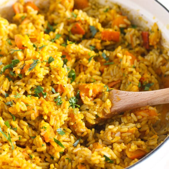 Pumpkin Rice Recipe (with Coconut Milk)