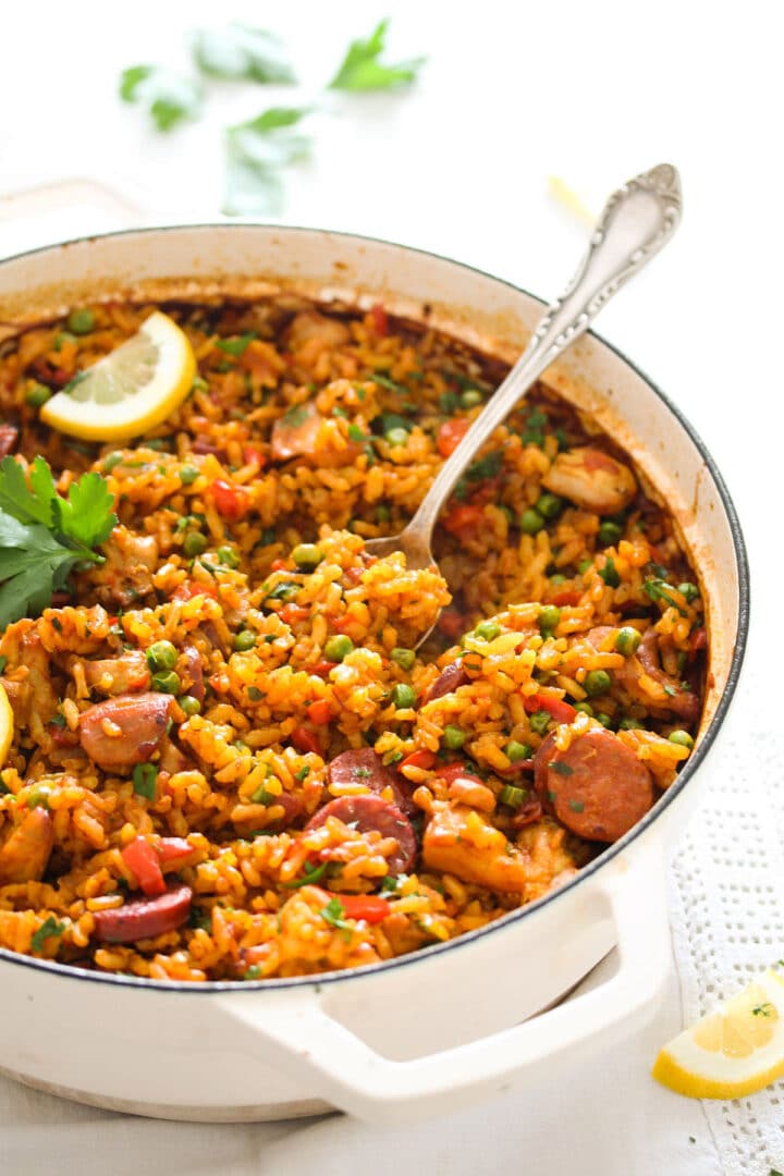 Chicken and Chorizo Paella - No Seafood - Where Is My Spoon
