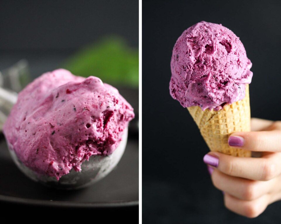 Black Currant Ice Cream (with Condensed Milk) - Where Is My Spoon