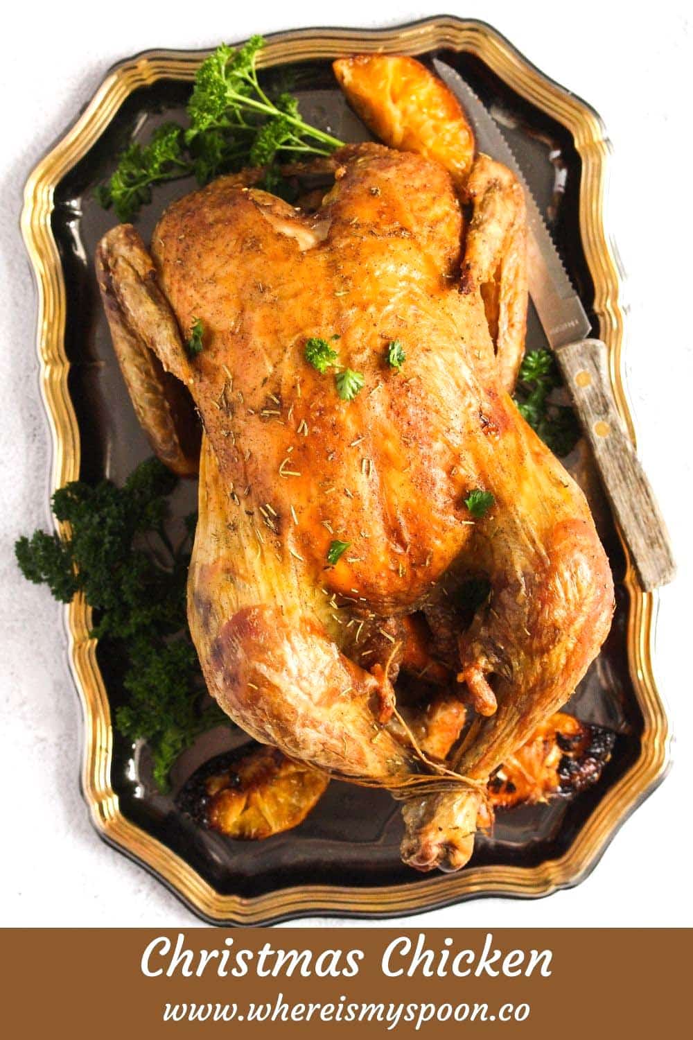 Crispy Roast Chicken for Christmas (with Oranges) - Where Is My Spoon