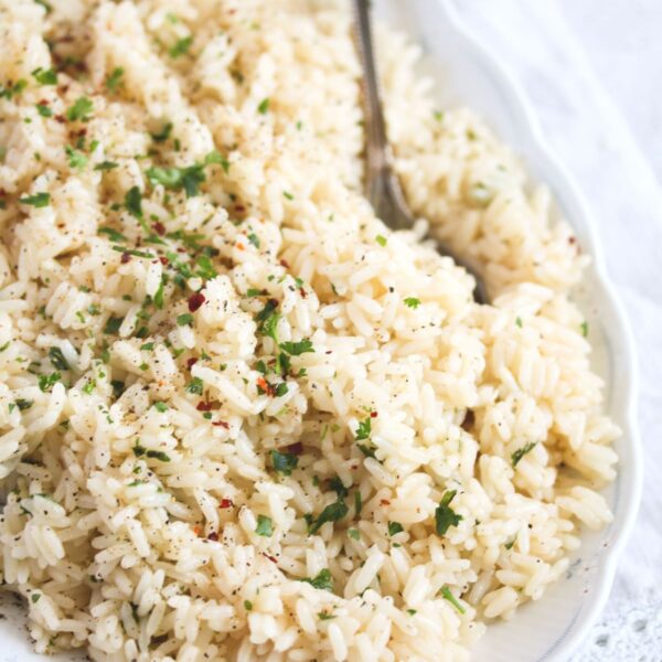 Simple Buttered Rice with Garlic - Where Is My Spoon