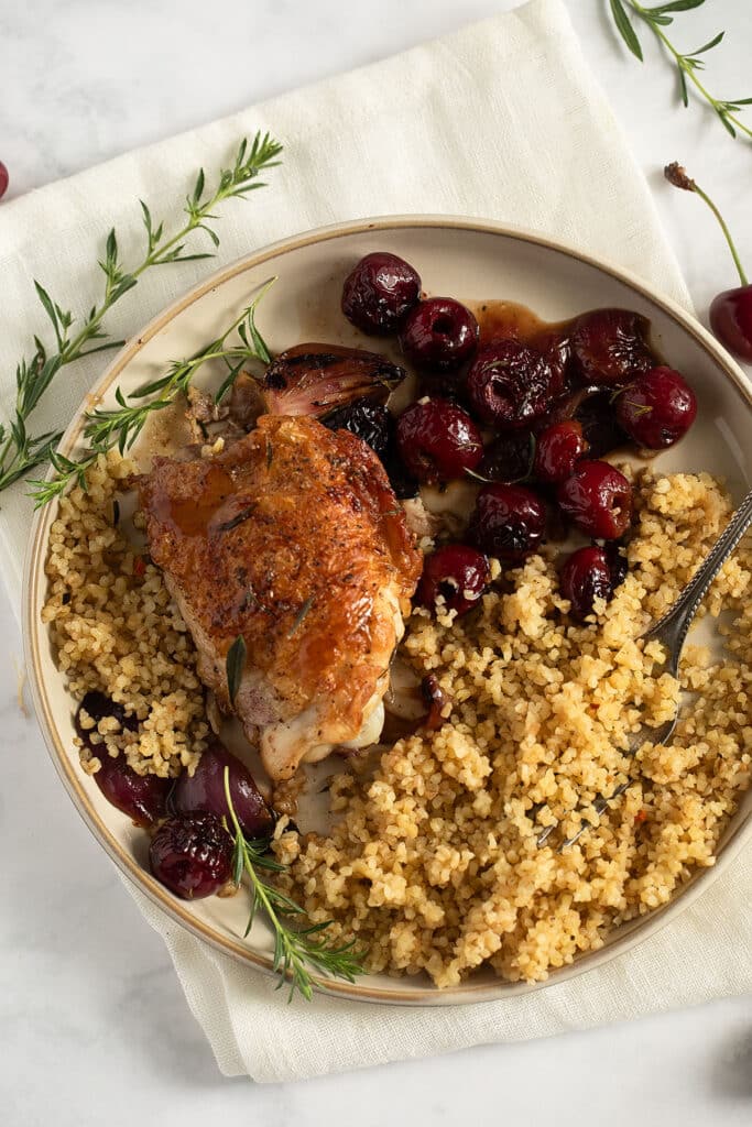 Crispy Chicken with Cherries - Where Is My Spoon
