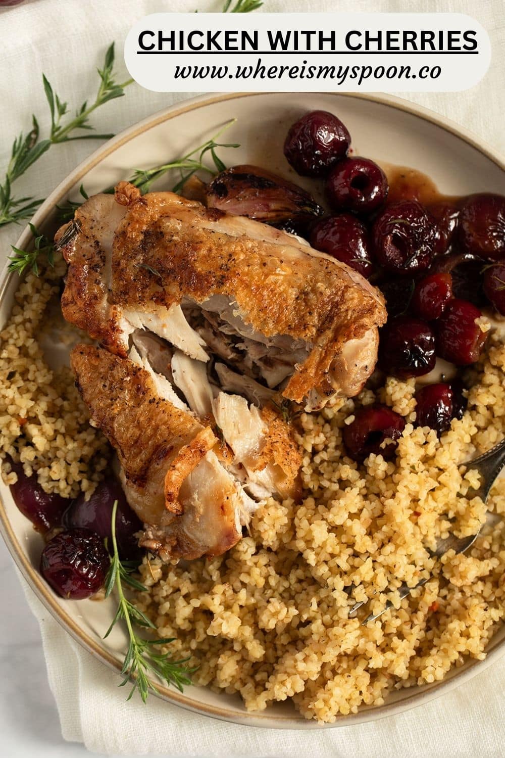 Crispy Chicken with Cherries - Where Is My Spoon